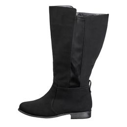 sheego Damen Weitschaftstiefel, Gr. 44, schwarz, Polyester, Schuhe