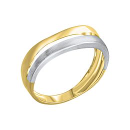 Vivance Damen Fingerring "585/- Gelbgold/Wei&szlig;gold glanz/matt", 060 (19,1), Gold, bunt, Gold, Fingerringe