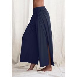 Lascana Damen Haremshose, Gr. 36, blau, Single Jersey, Obermaterial: 93% Polyester, 7% Elasthan, unifarben, Hosen, mit &uuml;berlappenden Seitenn&auml;hten