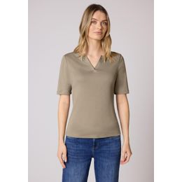 Street One Damen Rundhalsshirtlight terra mocha, Gr. 38, unifarben, Web, 50% Baumwolle, 50% Modal, Shirts, Jersey