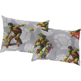 Dekokissen WIRTH, B:40cm L:60cm, grau, Polyester, Dekokissen_Sitzkissen_Kissenh&uuml;llen, "Turtles", Nickelodeon, Kissenh&uuml;lle ohne F&uuml;llung, 2 St&uuml;ck