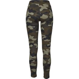 Urban Classics Damen Leggings "Urban Classics Damen Ladies Camo Tech Mesh Leggings", gr&uuml;n, Gr. 5XL, 77% Polyester, 23% Elasthan, Hosen