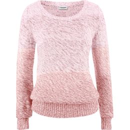 bonprix Damen Strickpullover, rosa, Gr. 44, Obermaterial: 50% Baumwolle, 50% Polyacryl, Pullover, aus Baumwolle und Polyacryl, mit Rundhalsausschnitt