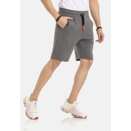 Cipo & Baxx CIPO & BAXX Herren Stoffhose "Shorts", grau, Gr. XXL, unifarben, 80% Baumwolle, 15% Polyester, 5% Elasthan, Hosen, elastischer Bund mit Kordelzug