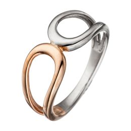 Jobo Damen Silberring, 54, Silber 925 (Sterlingsilber), silber, Silber 925 (Sterlingsilber), Fingerringe, 925 Silber bicolor vergoldet