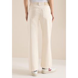 Cecil Damen Loose-fit-Jeanspearl beige, Gr. 36, unifarben, Jeans, 50% Baumwolle, 48% Baumwolle, 2% Elasthan, Jeans, mit Wide Legs