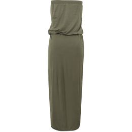 Urban Classics Damen Shirtkleid "Urban Classics Damen Ladies Viscose Bandeau Dress"olive, Gr. XS, unifarben, 95% Viskose, 5% Elasthan, Kleider