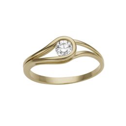 Firetti Damen Goldring "Schmuck Geschenk Gold 333 Tropfen, poliert", 17, Gelbgold 333, 2mm, gold, Gelbgold 333, Fingerringe, mit Zirkonia (synth.)