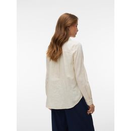 V&eacute;ro Moda VERO MODA Damen Langarmbluse "VMTHILDE LS SHIRT WVN NOOS", beige, Gr. S, gemustert, Web, Obermaterial: 100% Baumwolle, Blusen, Baumwolle