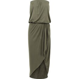 Urban Classics Damen Shirtkleid "Urban Classics Damen Ladies Viscose Bandeau Dress"olive, Gr. M, unifarben, 95% Viskose, 5% Elasthan, Kleider