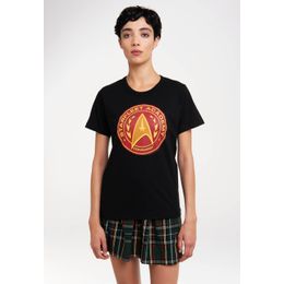 logoshirt Damen T-Shirt "Star Trek-Starfleet Academy", schwarz, Gr. S, bedruckt, 100% Baumwolle, Shirts, mit Print