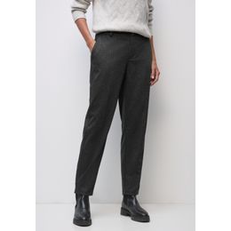Street One Damen Chinohoseschwarz, Gr. 44, unifarben, Stoff, 68% Polyester, 26% Viskose, 3% Elasthan, 3% Polyamid, Hosen, mit Fischgratmuster