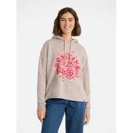LIEBLINGSST&Uuml;CK Hoodie LIEBLINGSST&Uuml;CK "IzzyL", Damen, Gr. L, 130, beige melange, 80% Baumwolle, 20% Polypropylen, normal, V-Ausschnitt, Sweatshirts Hoodie, mit 80% Baumwolle