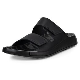 Ecco Herren Pantolette "Cozmo M", Gr. 50, schwarz, Leder, Schuhe, Sommerschuh, Schlappen, Klettschuh, mit FLUIDFORM Konstruktion
