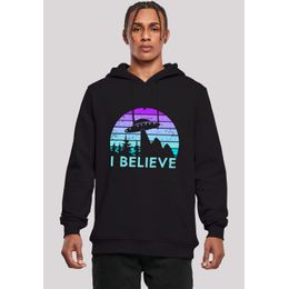 F4NT4STIC Herren Kapuzenpullover "I BELIEVE UFO Alien Raumschiff Retro", schwarz, Gr. M, Obermaterial: 65% Baumwolle, 35% Polyester, Pullover,