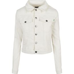 Urban Classics Damen Jeansjacke "Urban Classics Damen Ladies Organic Denim Jacket"sanftes wei&szlig;, Gr. 5XL, unifarben, 50% Baumwolle (Bio), 48%