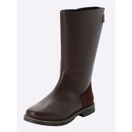 sheego Damen Weitschaftstiefel, Gr. 40, braun, Rindsleder, Schuhe