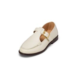 Marc O'Polo MARC O'POLO Damen Loafer "aus gl&auml;nzendem Rindleder", Gr. 39, wei&szlig;, Obermaterial: 100% Leder, unifarben, Schuhe
