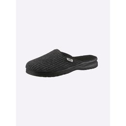 Herren Pantoffel, Gr. 41, grau, Textil, Basic, Schuhe