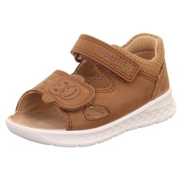 Superfit Jungen Sandale "LAGOON WMS: mittel", Gr. 22, braun, Nubukleder, Textil, Veloursleder, gemustert, Schuhe, Sandalette mit Klett und