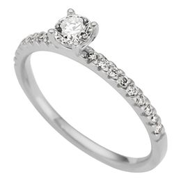 Firetti Damen Goldring "Schmuck Geschenk Gold 333 Vorsteckring Verlobung Solit&auml;r Lab Grown", 17, 0,47 VS = sehr kleine Einschl&uuml;sse, Diamanten