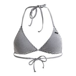Roxy Damen Triangel-Bikini-Top "Gingham", grau, Gr. XS, Obermaterial: 62% Polyester, 33% Nylon, 5% Elasthan., Bikini-Oberteile