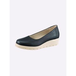 Casual Looks Damen Slipper, Gr. 39marine, meliert, Glattleder, Schuhe