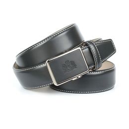 Anthoni Crown Herren Lederg&uuml;rtel, grau, Gr. 115, unifarben mit Farbeinsatz, Leder, G&uuml;rtel, mit Kontrast Stitching