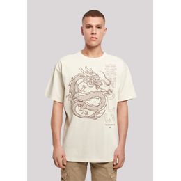 F4NT4STIC Herren T-Shirt "Drache Japan", beige, Gr. XL, Obermaterial: 100% Baumwolle, Shirts, Print