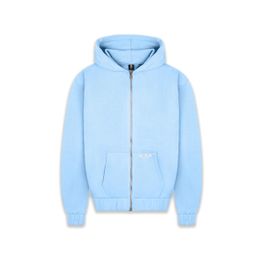 DROPSIZE Herren Sweatjacke "Dropsize Herren Super Heavy Blank Zip-Hoodie"babyblau, Gr. S, unifarben, 70% Baumwolle, 30% Polyester, Sweatjacken
