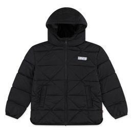 LEVI'S KIDS M&auml;dchen Steppjacke "LVG,LINE MDWT PUFFER", schwarz, Gr. 6, leicht gl&auml;nzend, Web, Obermaterial: 100% Polyester, Jacken, Winterjacke,