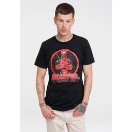 logoshirt Herren T-Shirt "Marvel Comics - Deadpool", schwarz, Gr. L, bedruckt, 100% Baumwolle, Shirts, mit lizenziertem Print