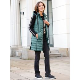 Inspirationen Damen Longweste, gr&uuml;n, Gr. 36, unifarben, 100% Polyester, Westen