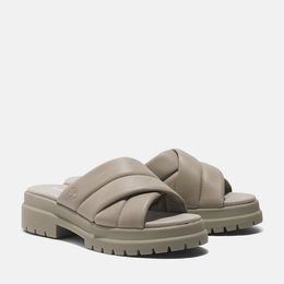 Timberland Damen Sandale "London Vibe SLIDE SANDAL", Gr. 41, grau, Leder, Schuhe