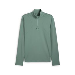 Puma Herren Sweatshirt "M CLOUDSPUN 1/4 ZIP", gr&uuml;n, Gr. L, Interlock, Obermaterial: 77% Polyester, 23% Elasthan, Sweatshirts