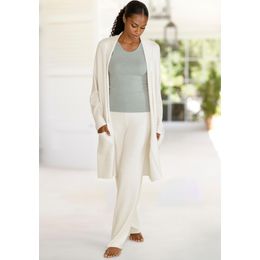 Lascana Damen Longstrickjacke, Gr. 40, beige, Feinstrick, Obermaterial: 50% Viskose (LENZING ECOVERO ), 28% Polyester, 22% Polyamid, meliert,