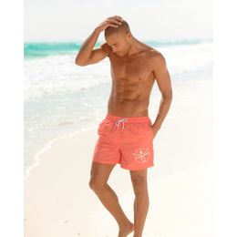 Chiemsee Herren Badeshorts "Melange", orange, Gr. XXL, meliert, Microfaser, Polyester, Badehosen, mit Logodruck, seitliche Eingrifftaschen