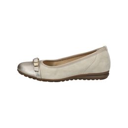 Gabor COMFORT Damen Ballerina "Gabor Comfort Ballerinas Leder", Gr. 39, silber, Leder, Schuhe