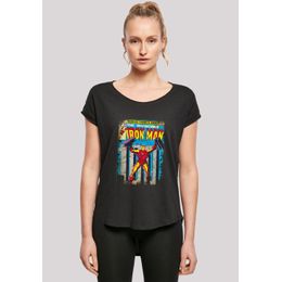 F4NT4STIC Damen T-Shirt "Marvel Iron Man Cover", schwarz, Gr. XXL, Obermaterial: 100% Baumwolle, Shirts, Damen,Premium Merch,Lang,Longshirt,Logo Print