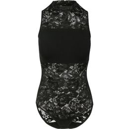 Urban Classics Damen Body "Urban Classics Damen Ladies Laces Body"schwarz, Gr. XS, 91% Polyamid, 9% Elasthan, Bodys