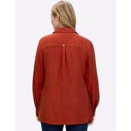 sheego Damen Langarmbluserostrot, Gr. 46, unifarben, 100% Viskose, Blusen