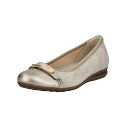 Gabor COMFORT Damen Ballerina "Gabor Comfort Ballerinas Leder", Gr. 40,5, silber, Leder, Schuhe