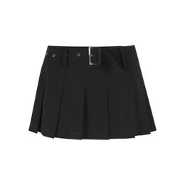 Urban Classics Damen Sommerrock "Urban Classics Ladies Pleated Skirt"schwarz, Gr. XL, unifarben, 50% Polyester, 50% Viskose, R&ouml;cke