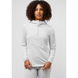 Jack Wolfskin Damen Kapuzenpullover "PRELIGHT TRAIL HOODY W", grau, Gr. L, Obermaterial: 84% Polyester, 16% Elasthan, Pullover