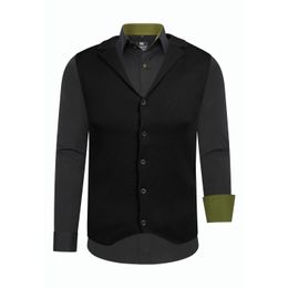 Rusty Neal Herren Langarmhemd, bunt, Gr. 5XL, mehrfarbig, 60% Baumwolle, 37% Polyester, 3% Elasthan, Hemden, inklusive Langarmhemd und Weste