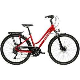 KROSS Trekkingrad "Trans 5.0", 43cm, 28 Zoll (71,12cm) hinten: 28 Zoll (71,12cm), rot, Fahrr&auml;der