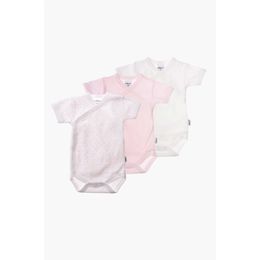 Liliput Jungen Body, Gr. 44, rosa, 100% Baumwolle, gepunktet, gestreift, unifarben, Bodys, im 3er Set mit praktischen Druckkn&ouml;pfen