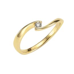 OROLINO Damen Fingerring "Gold 750 mit Brillant 0,06ct.", 058 (18,5), 0,06 SI = kleine Einschl&uuml;sse, Gold, gelb, Gold, Fingerringe
