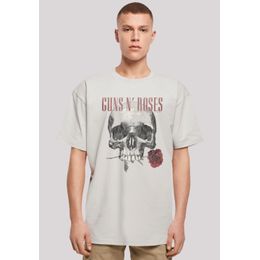 F4NT4STIC Herren T-Shirt "Guns 'n' Roses Flower Skull Rock Musik Band", grau, Gr. S, Obermaterial: 100% Baumwolle, Shirts, Premium Qualit&auml;t