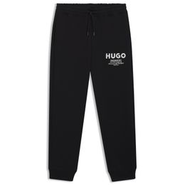 HUGO BLUE Herren Jogginghose "Nevez", schwarz, Gr. L, unifarben, Sweatware, Obermaterial: 100% Baumwolle, Hosen, mit Beinb&uuml;ndchen und